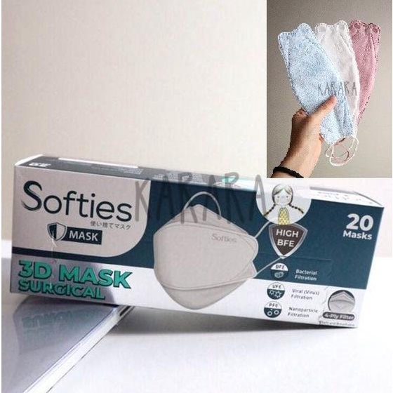Jual JUAL MASKER SOFTIES 3D MASK SURGICAL 4ply - KF94 | Shopee Indonesia