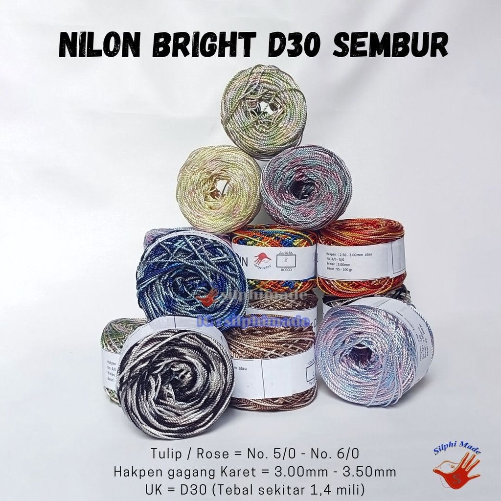 Jual Benang Nilon Bright D30 SEMBUR / Mambo / Benang Rajut Nylon ...