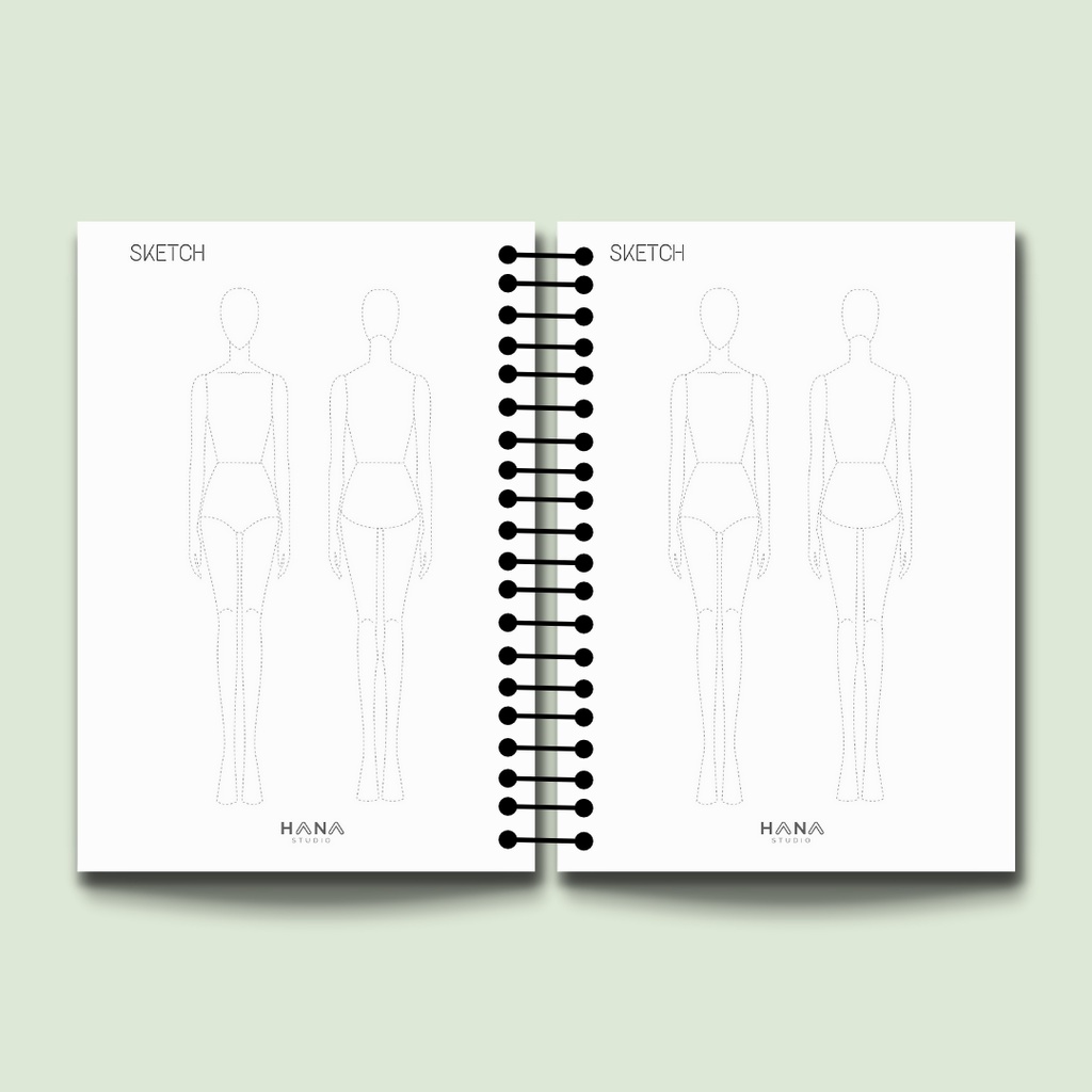 Jual Isi Binder Fashion Design Sketch Template A5 | Shopee Indonesia