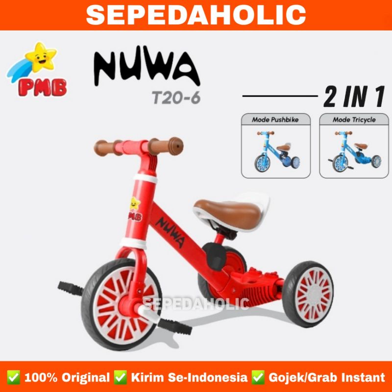 Jual Balance Push Bike PMB NUWA T20-6 Sepeda Keseimbangan Anak Roda Tiga Tricycle | Shopee Indonesia