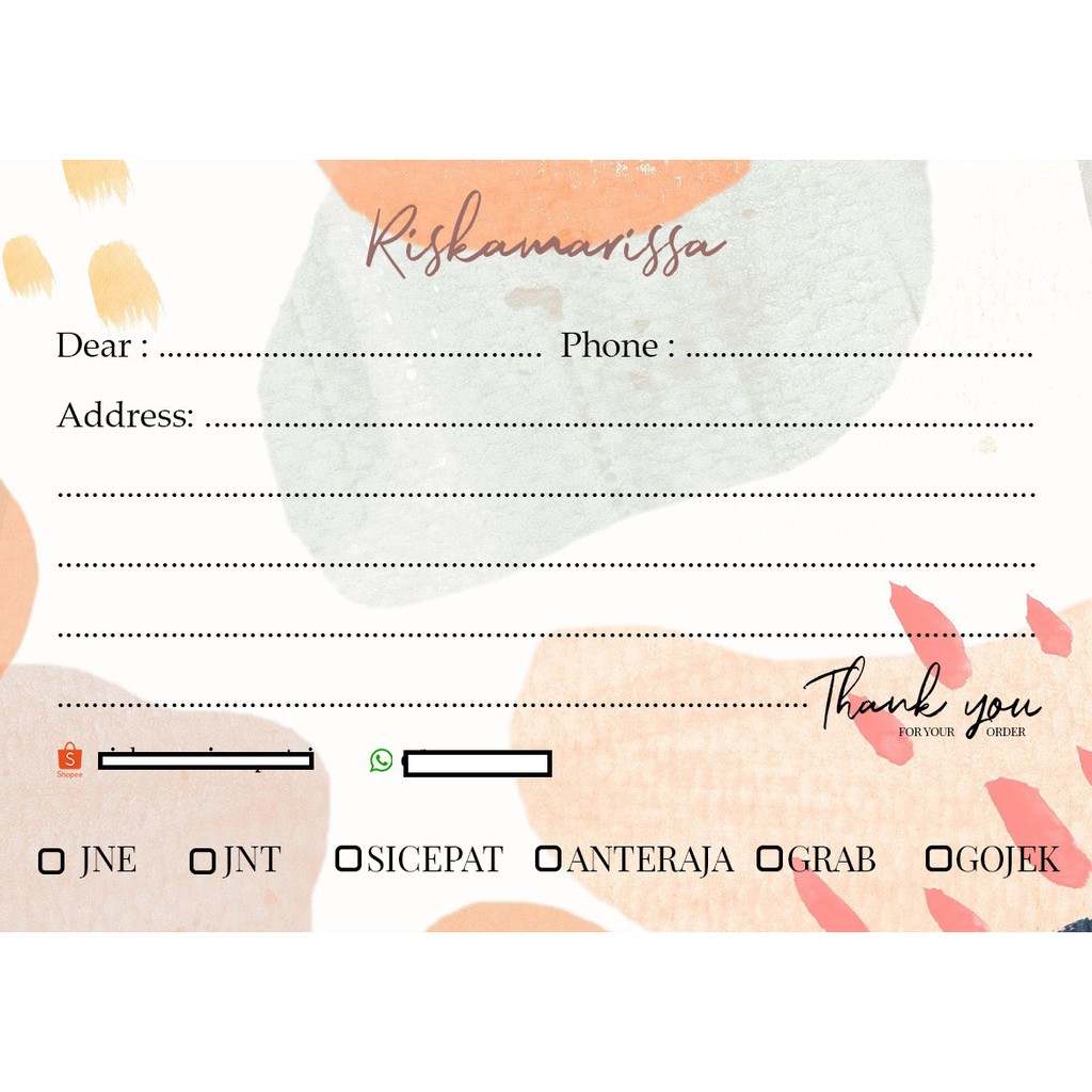 Jual Custom stiker alamat olshop untuk label pengiriman - custom label ...