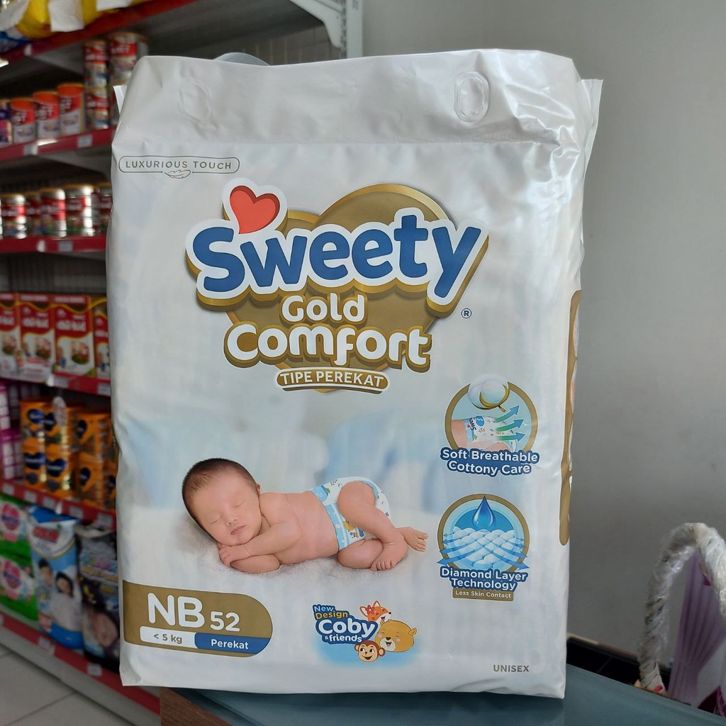 Jual Sweety Gold Comfort NB52/NBS50 KEMASAN BARU / Popok Bayi Baru ...