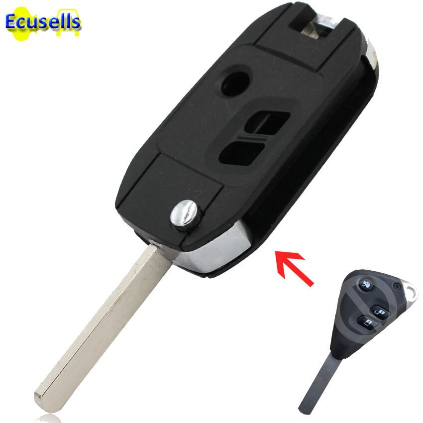 Jual IMPORT Modified Folding flip Remote Key case Shell fob 3 Button ...