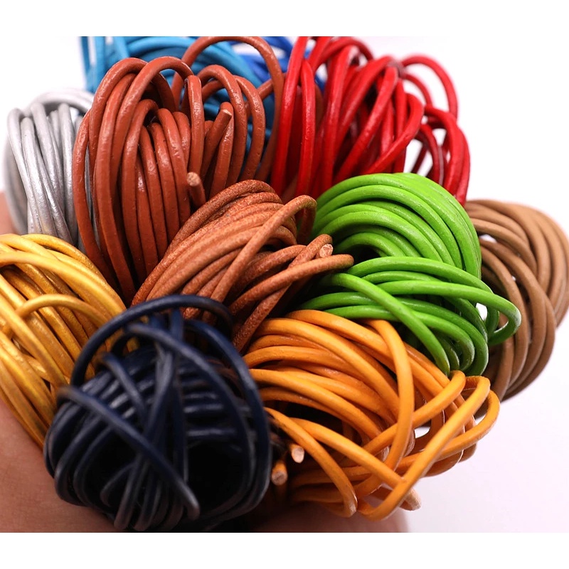 Jual Rounded Genuine Leather 1mm / Tali Kulit Bulat Aneka Warna ...