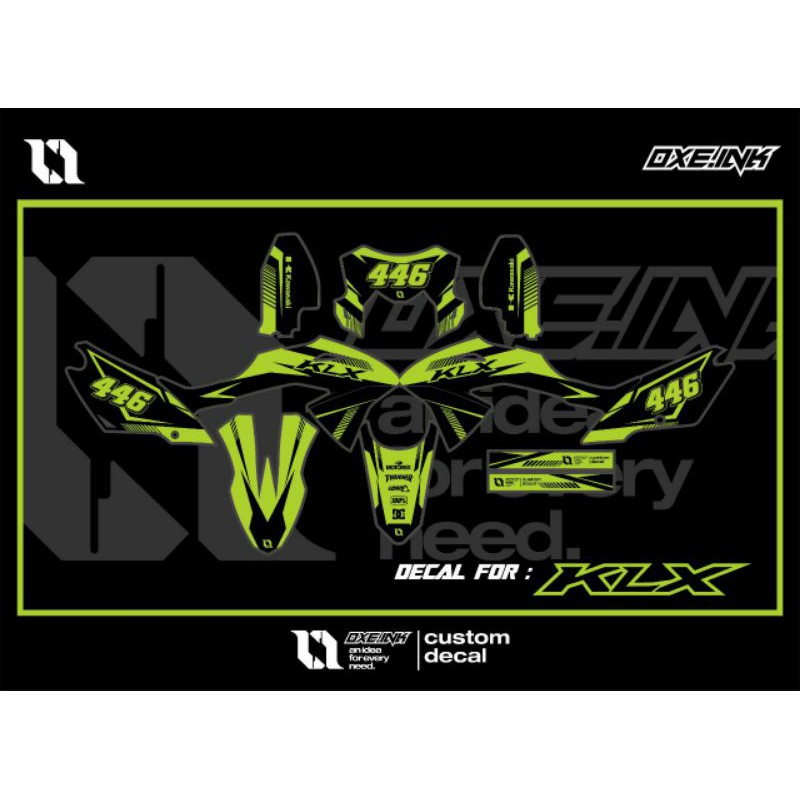 Jual sticker Decal Dekal Stiker kawasaki KLX Bf Dtracker warna kuning ...