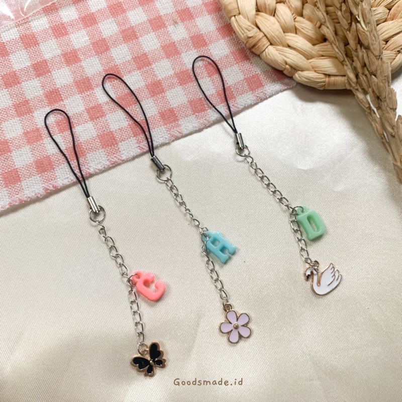 Jual PHONE STRAP/GANTUNGAN HP INISIAL DAN CHARM | Shopee Indonesia