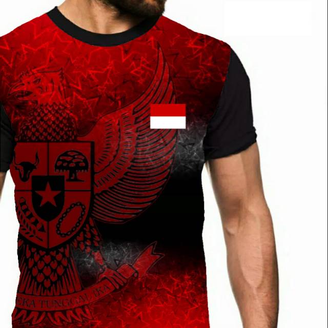 Jual Kaos Indonesia Merdeka merah putih Garuda di dada anak cowok pria ...