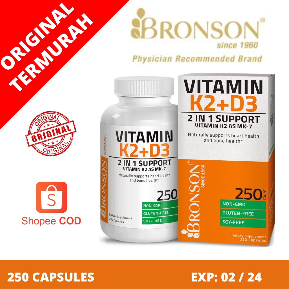 Jual Bronson Vitamin K2 D3 5000 10000 IU Vit K-2 D-3 | Shopee Indonesia