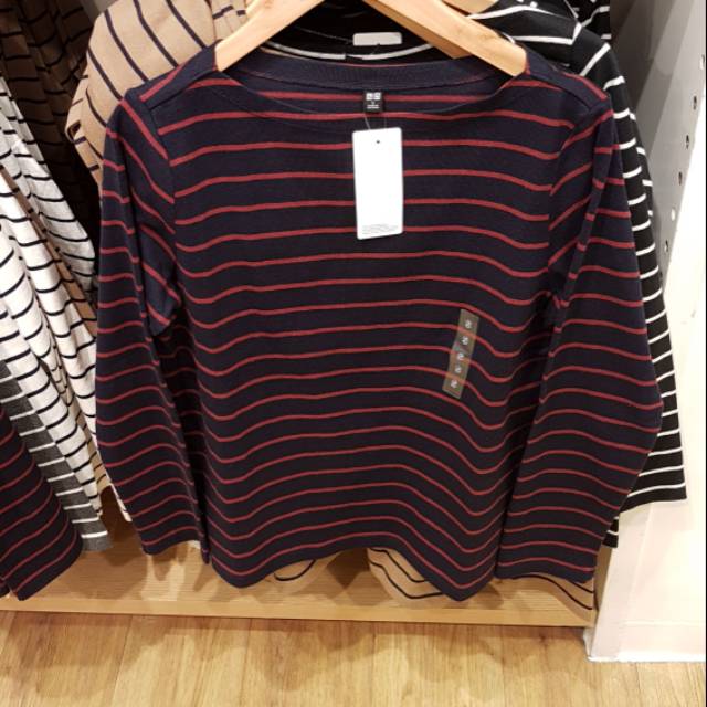 Jual Uniqlo tshirt garis lengan panjang 409912 | Shopee Indonesia