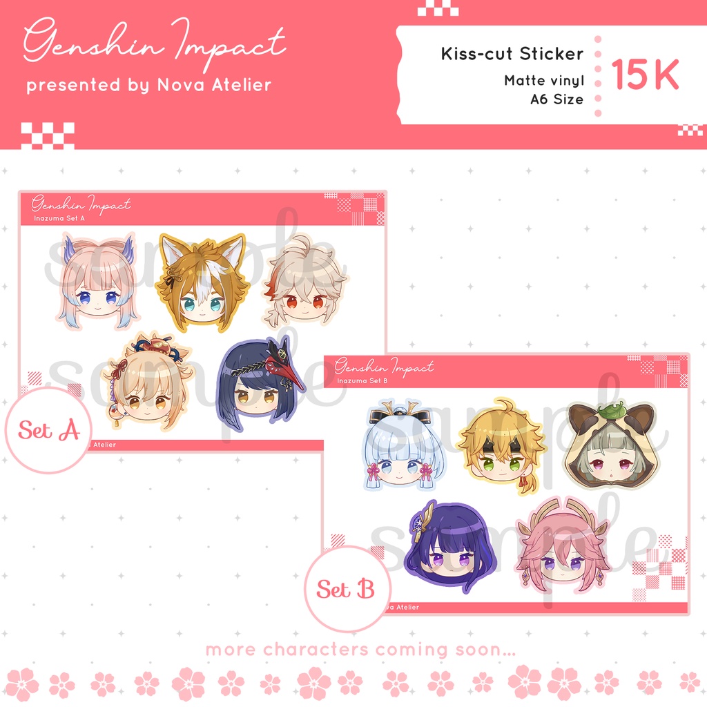 Jual Genshin Impact Inazuma Sticker Inazuma Sangonomiya Kokomi Sayu ...