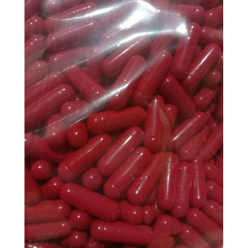 Jual kapsul kosong No.0 warna merah scarlet/merah merah/Scarlet scarlet ...