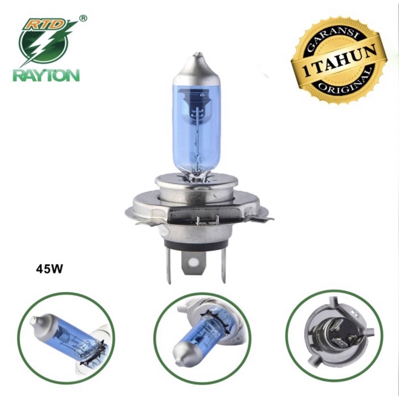 Jual ORIGINAL LAMPU H4 RAYTON RTD HALOGEN XENON 45 WATT | LAMPU ...