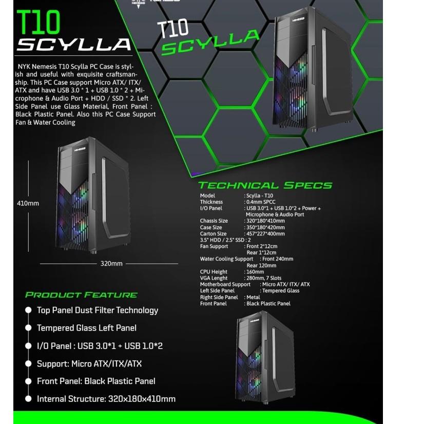 Jual Pasti Laris NYK Nemesis Casing Komputer Gaming T10 Scylla - PC ...