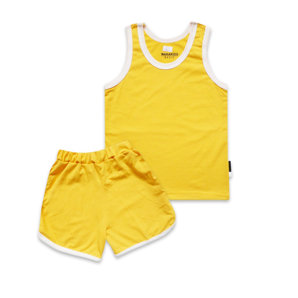 Jual Wakakids Baju Singlet Bayi Anak Laki Basic Polos Setelan Celana ...