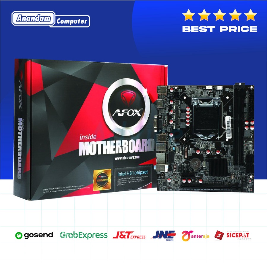 Jual AFOX IH81-MA2-V4 Chipset Intel H81 Socket LGA1150 DDR3 Motherboard ...