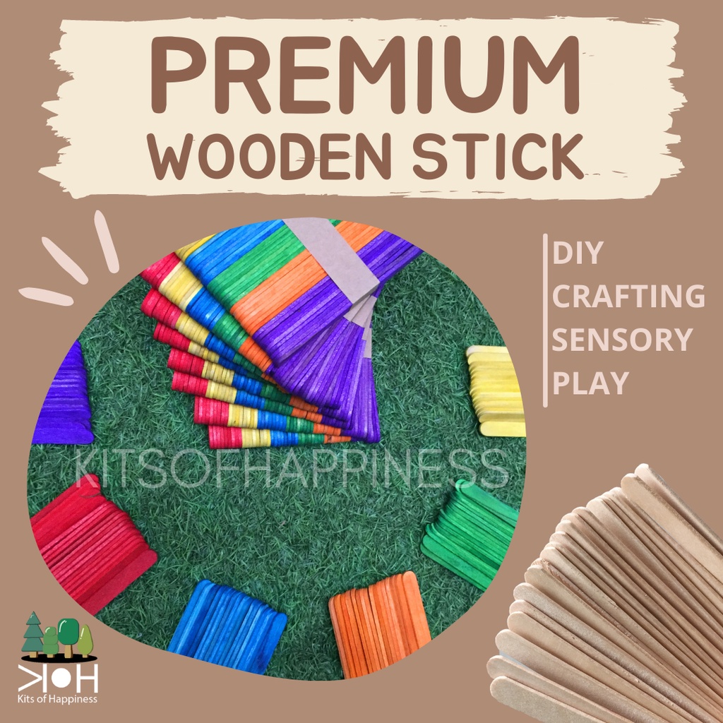 Jual NON TOKSIK premium wooden stick mainan edukasi stik kayu warna ...