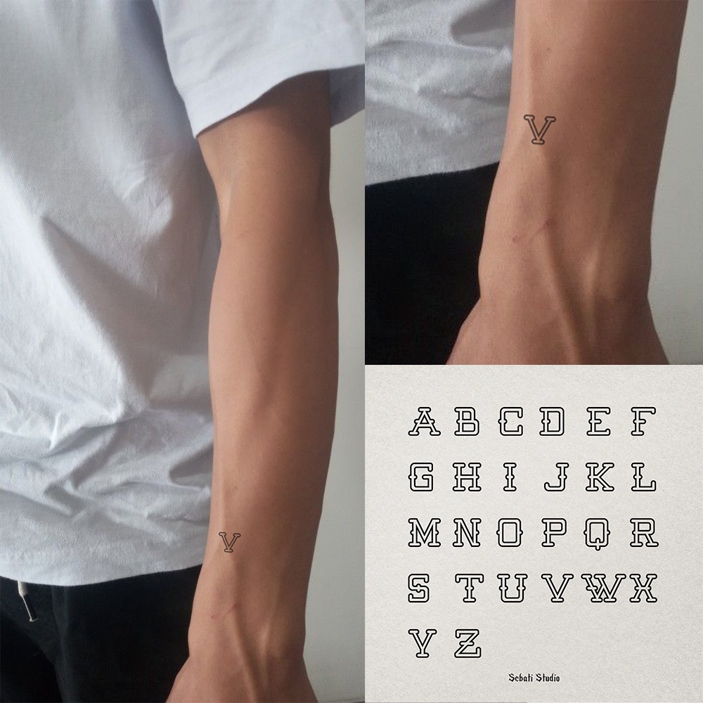 Jual Tato Temporer Huruf Inisial Waterproof | Tattoo Temporary Initials ...