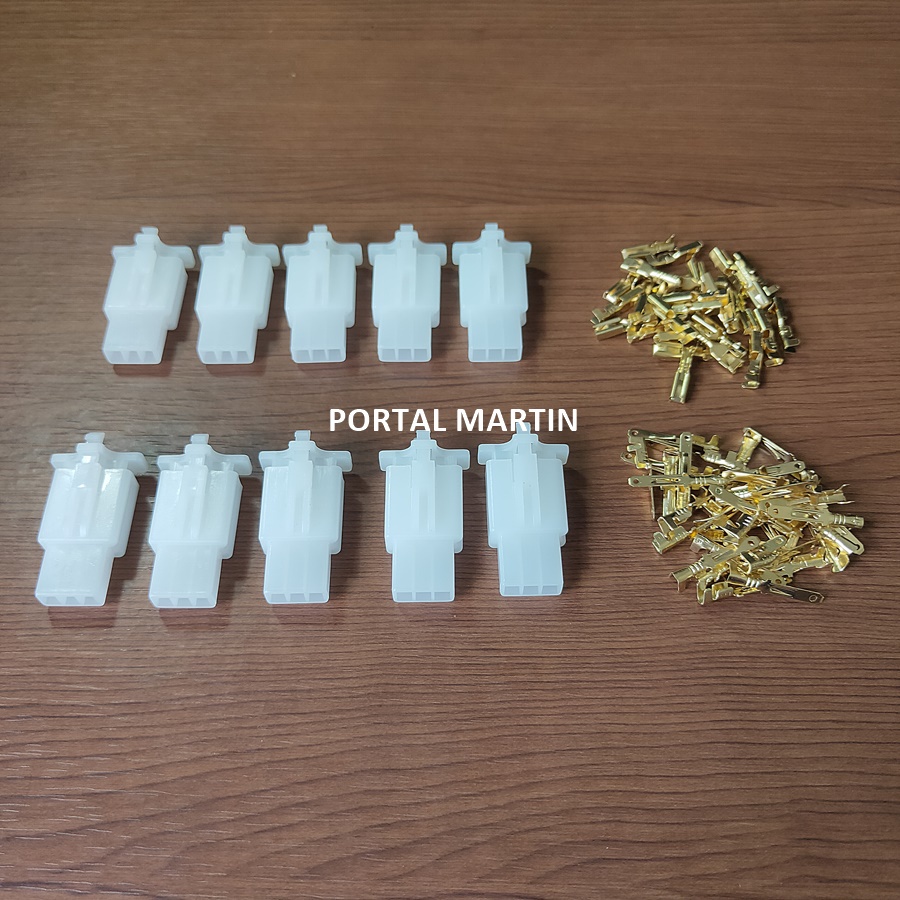 Jual Socket Motor 3 Pin Skun Kecil Male Female isi 10 set Socket Lock ...