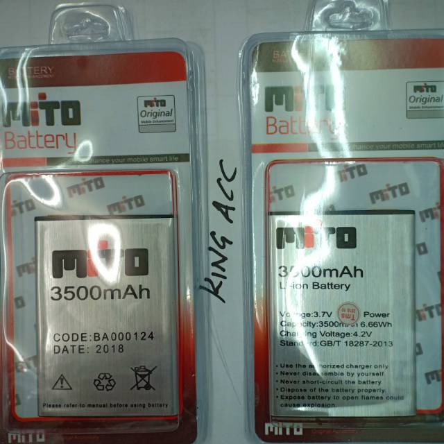 Jual BATERAI BATRE BATTERY MITO A230 A91 BA00124 BA-00124 ORIGINAL ...