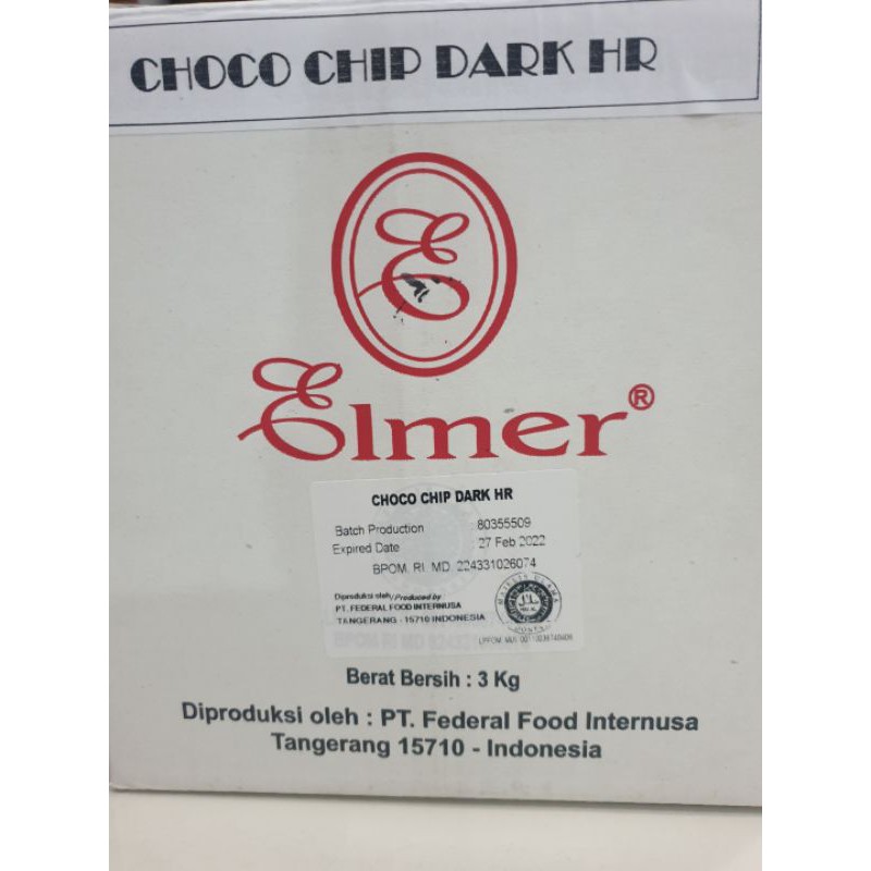 Jual Elmer Choco chip Dark HR repack 250 Gr | Shopee Indonesia