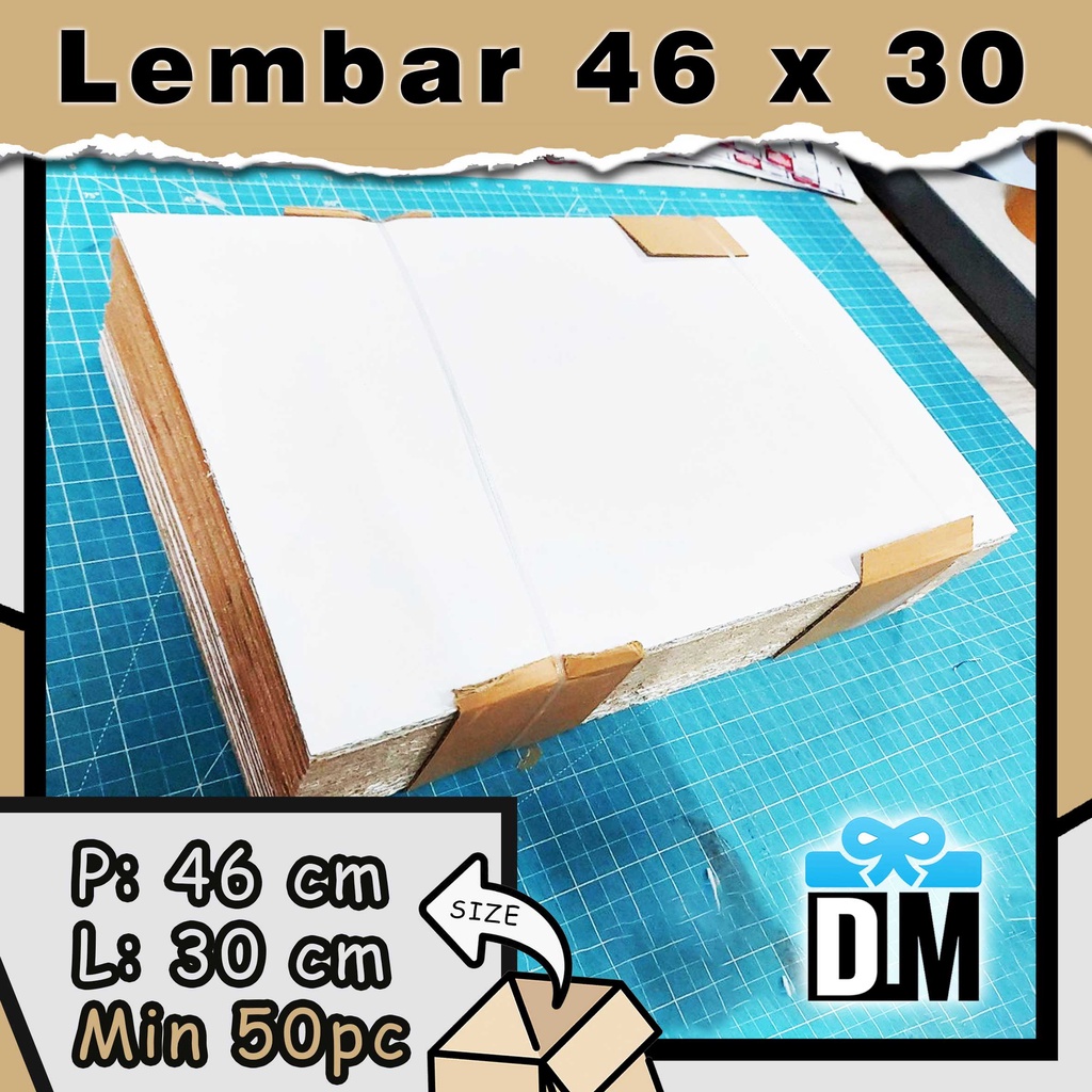 Jual Kardus Lembaran 46 x 30 cm Eflute White Craft Kraft Lembaran ...