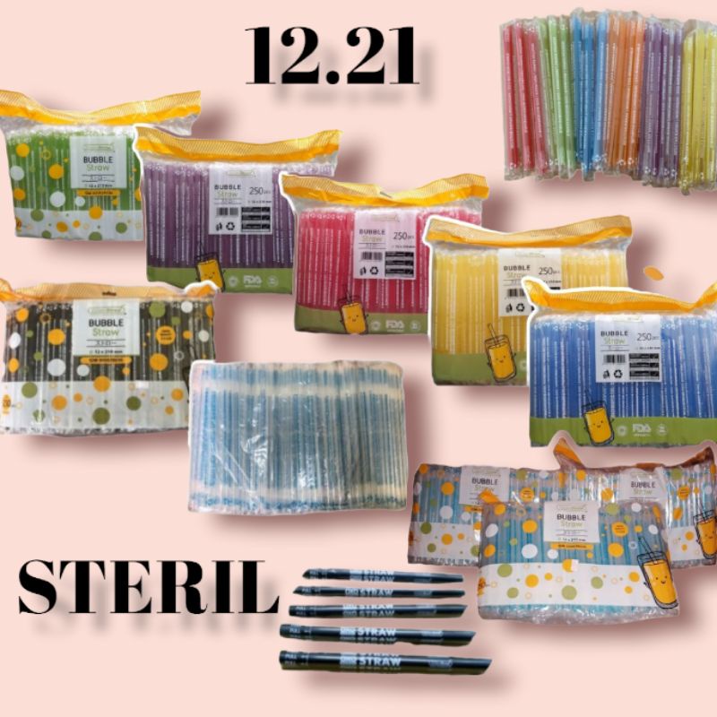 Jual (Grosir) SEDOTAN BOBA STERIL(250).1221 12MM KEMASAN STRAW ...