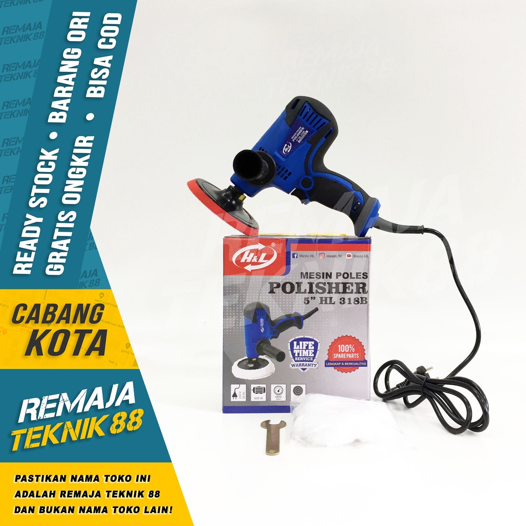 Jual MESIN POLES MOBIL 5 INCH / ALAT POLES MOBIL - HL POLISHER "5 HL 318B | Shopee Indonesia
