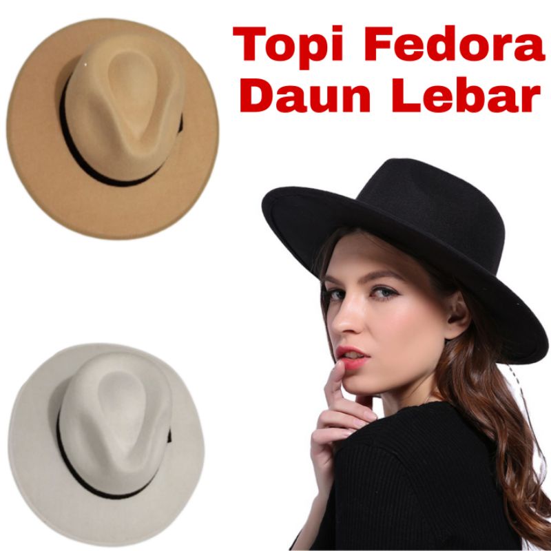 Jual Topi Fedora PANAMA Fedora hat Daun Lebar pantai | Shopee Indonesia