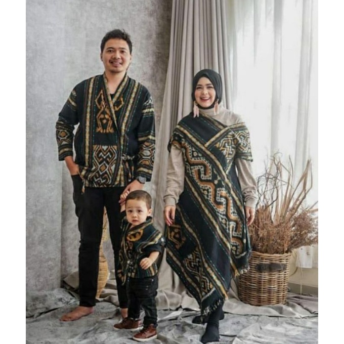 Jual sarimbit keluarga original tenun motif asmat + free masker tenun ...