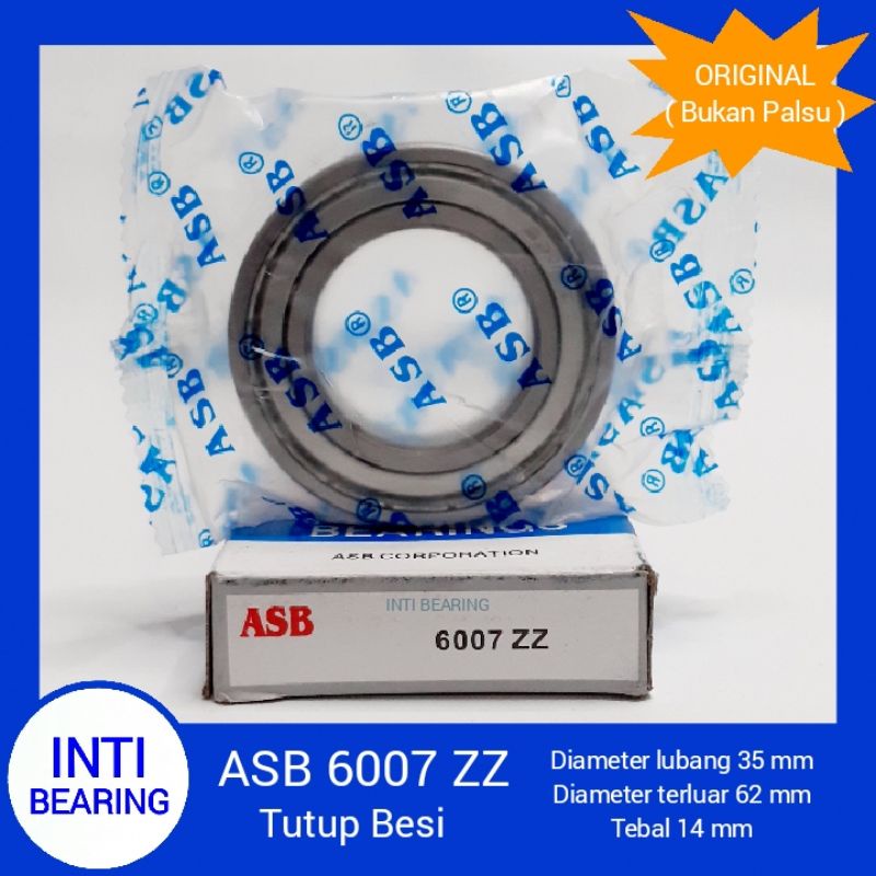 Jual BALL BEARING 6007 ZZ ASB ASLI ORIGINAL LAHER BANTALAN 6007 ZZ ASB ...