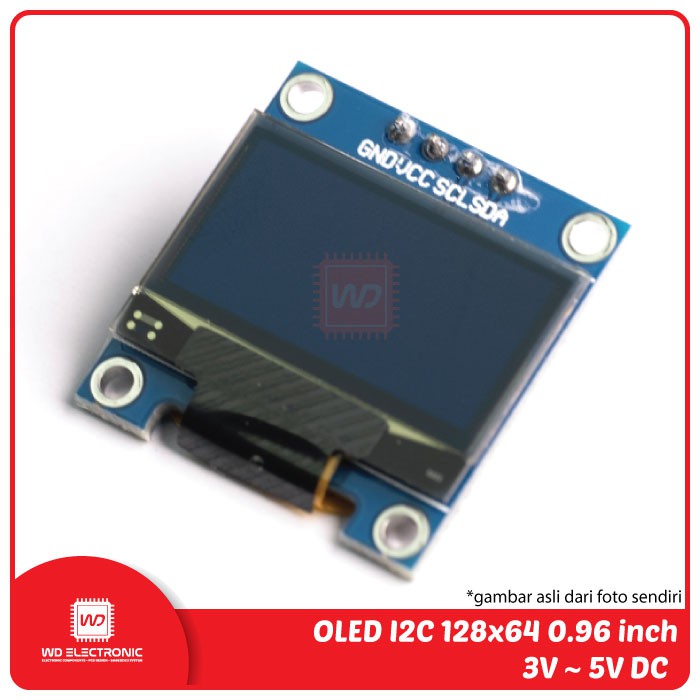 Jual OLED 128x64 LCD I2C SPI 0.96 INCH WHITE BLUE YELLOW BLUE BACKLIGHT ...