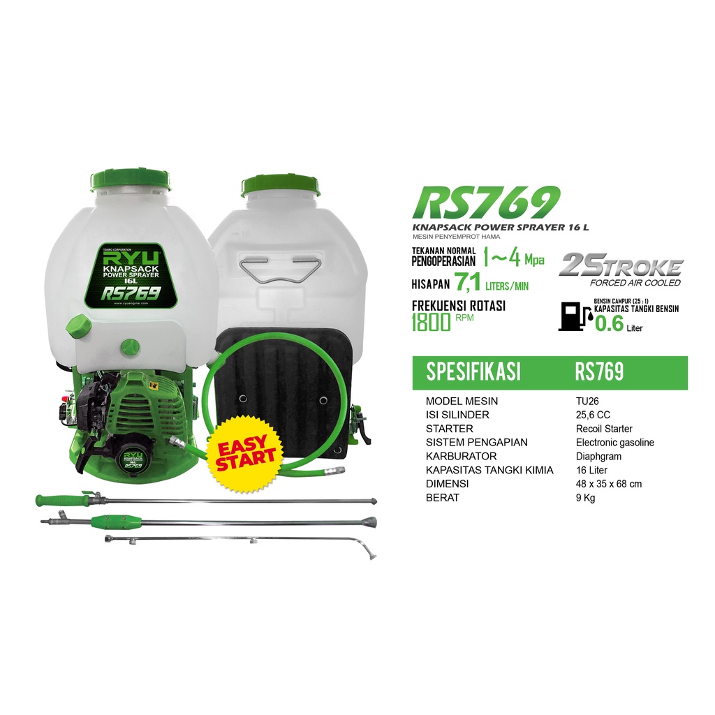 Jual Alat Semprot Hama (Knapsack Sprayer) - Tekiro Ryu RS769 | Shopee Indonesia