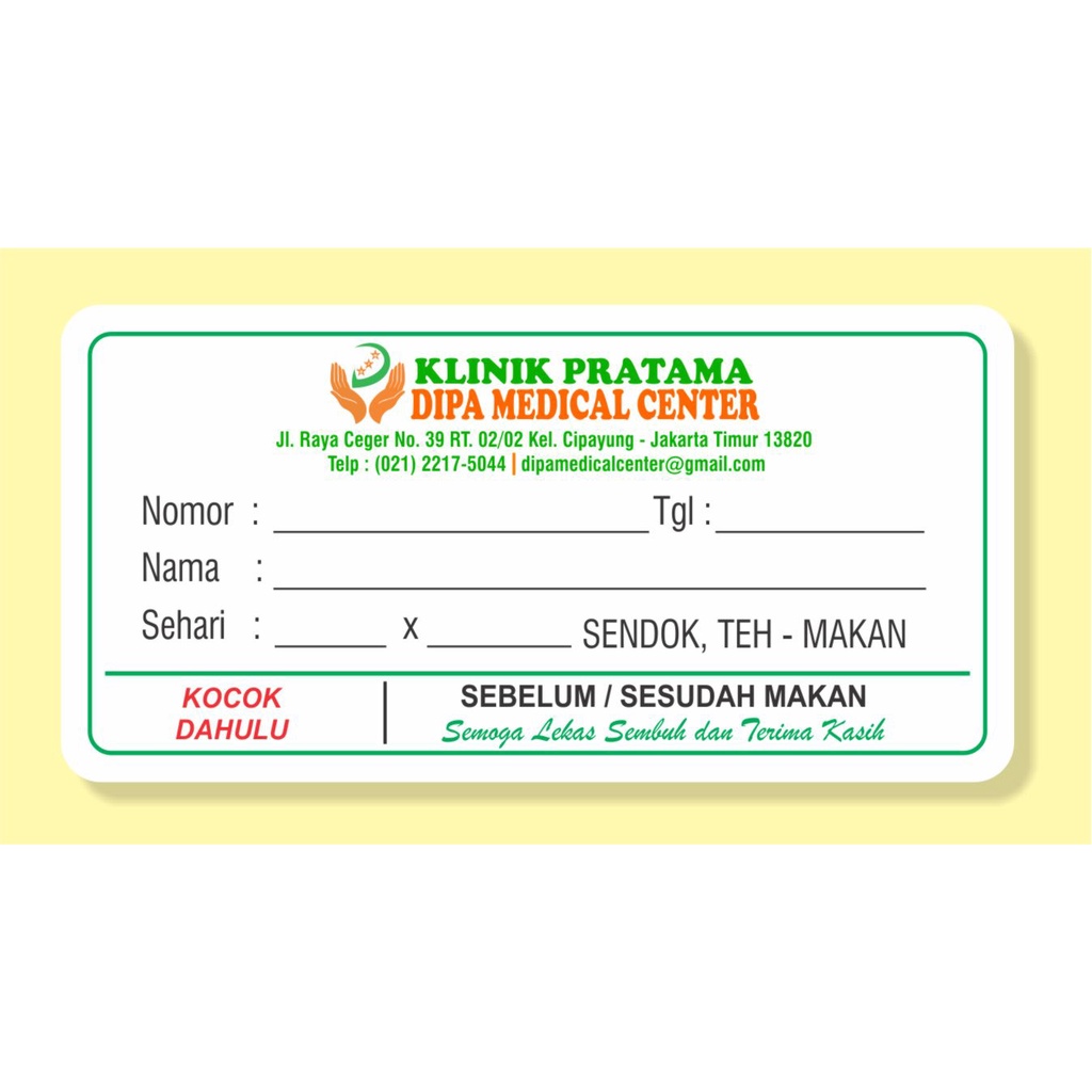 Jual Label Obat Syrup / Label Obat Tablet / Label obat isi 200 pcs ...