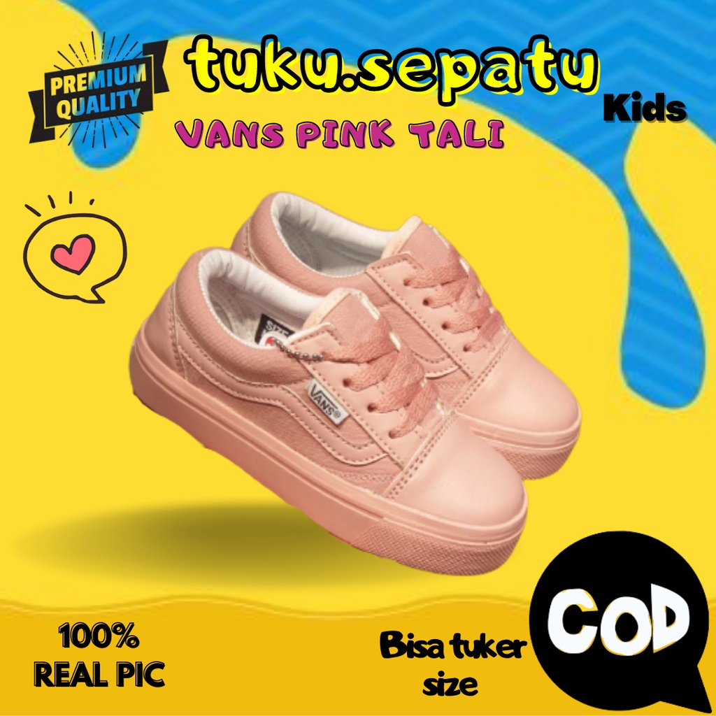 Jual Sepatu Anak Perempuan Cewek Vans Old School Peach Sneakers Tali ...