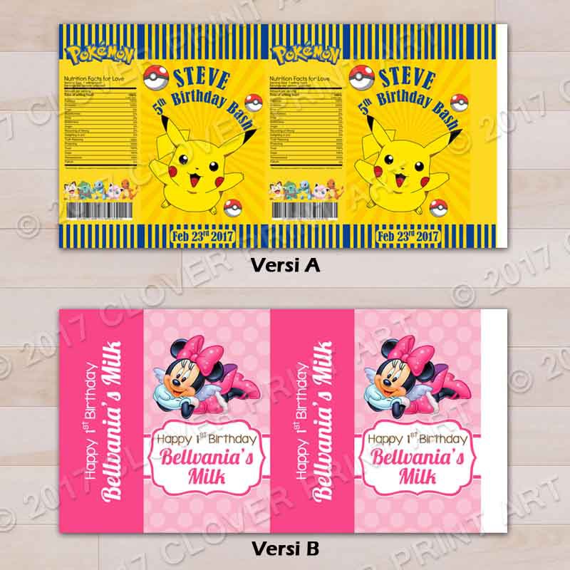 Jual (min order 5) Label Susu Kotak Pesta Ulang Tahun Anak 115 ml ...