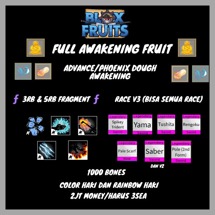 Jual [BLOX FRUITS] ITEM AWAKENING PHOENIX FRUITRACE V3 | Shopee Indonesia