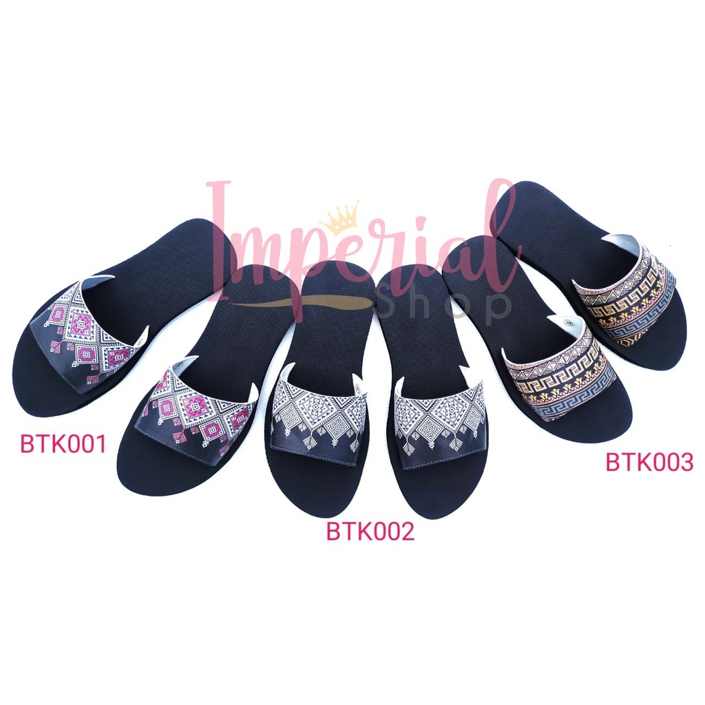 Jual Sandal Selop Wanita Motif Etnik Nusantara Sendal Slip Perempuan ...