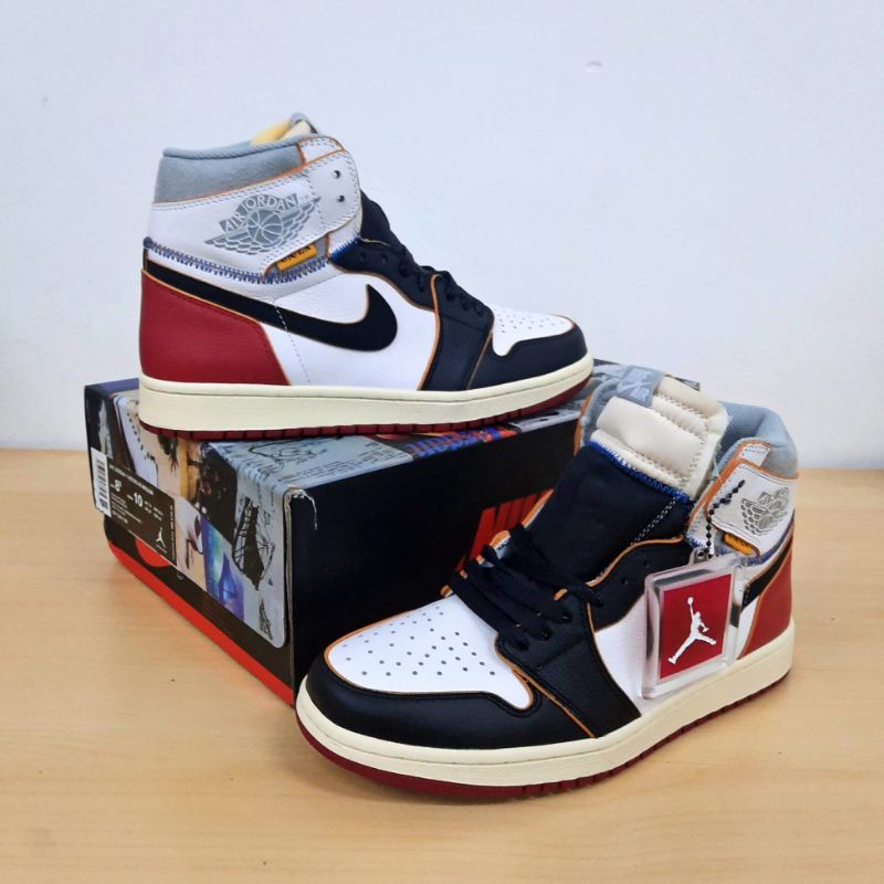 Jual Sepatu Sneakers Hype Jordan 1 High Union LA Black Toe UA PK GOD ...