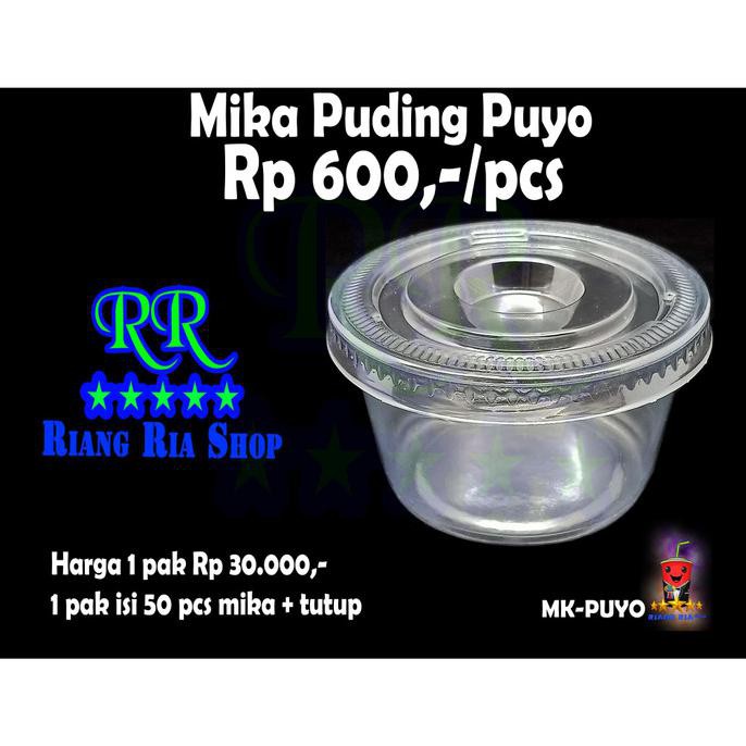 Jual FREEONGKIR @50 PCS MIKA PUDDING PUYO CUP PUDING + TUTUP BENING ...