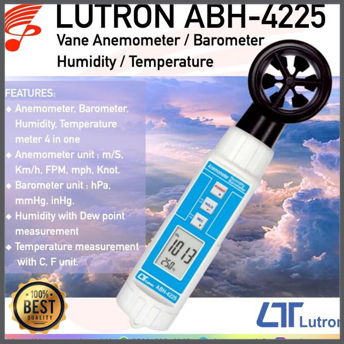 Jual alat Lutron ABH-4225 Anemometer / Barometer / Humidity ...