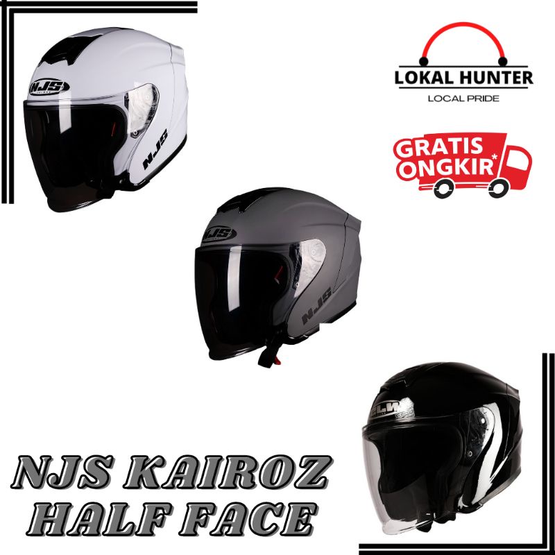 Jual NJS KAIROZ // NJS HALF FACE // NJS HELM // HALF FACE HELMET ...