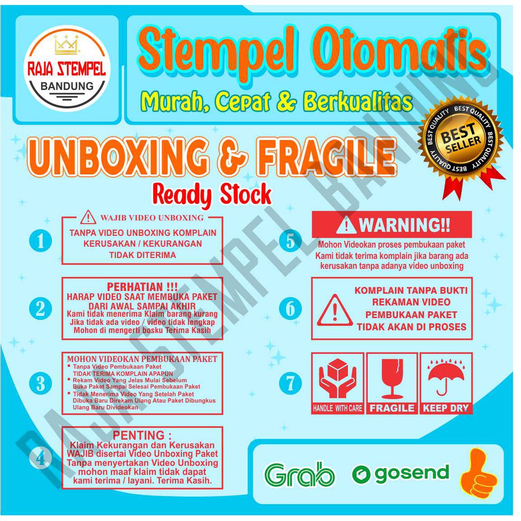 Jual STEMPEL FLASH UNBOXING TINGGAL PAKAI I STEMPLE FRAGILE I STAMPLE KARDUS I STAMPEL LABEL I ...