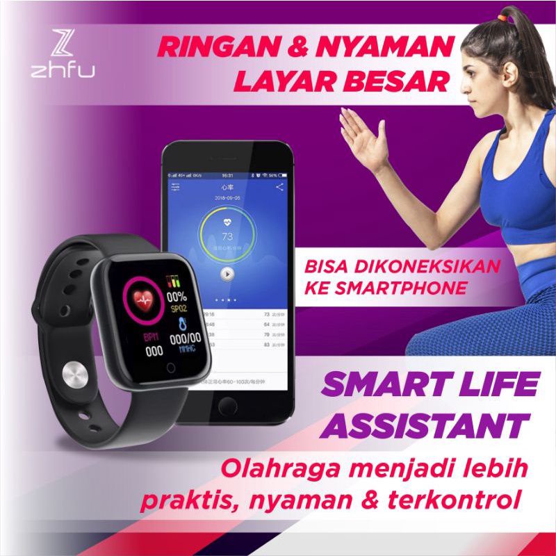 Jual jam tangan Smartwatch bisa koneksi ke hp handphone monitor detak ...