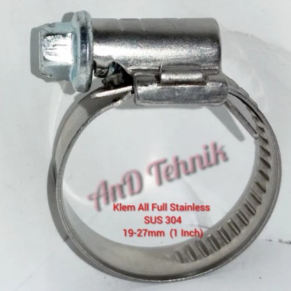 Jual Klem Selang 1 Inch All Full Stainless Steel SUS 304 / Hose Clamp ...