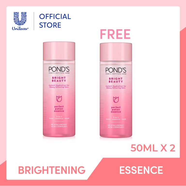 Jual POND'S 3in1 ESSENCE + TONER PERFECT POTION BRIGHT BEAUTY Hyaluronic Acid&Niacinamide 50ML ...
