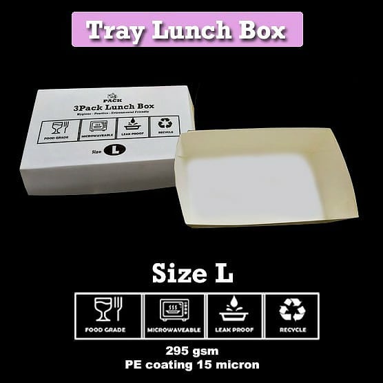 Jual Paper Lunch Box Tray Ivory Size L-Box Makanan Putih Ukuran L ...