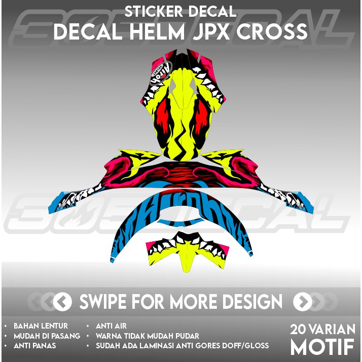 Jual Sticker Decal Helm JPX CROSS Part 1 | DECAL HELM | DECAL STICKER ...