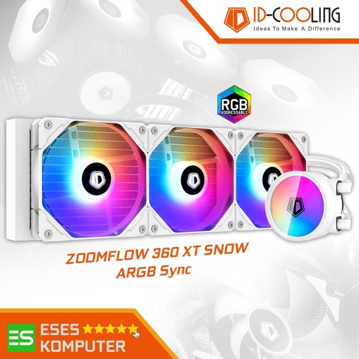 Jual ID-COOLING ZOOMFLOW 360 XT SNOW - AIO Liquid Water Cooler ARGB ...