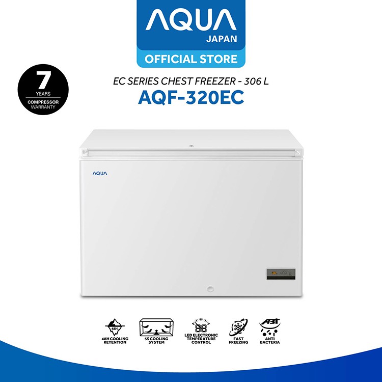 Jual AQUA Japan AQF-320EC Chest Freezer 306L, CF 1 Door, Antibacterial ...