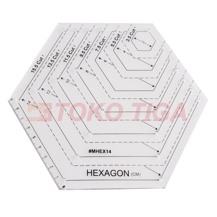 Jual Quilting Ruler / Penggaris Patchwork - Model Persegi 6/Hexagon ...